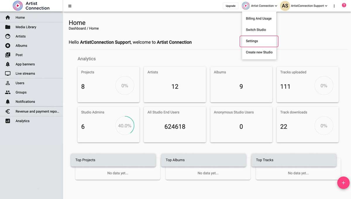 How to Enable End User Feedback – Artist Connection Help Center