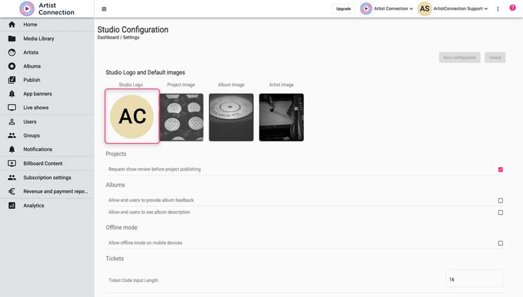 How to Set Your Studio Logo – Artist Connection Help Center